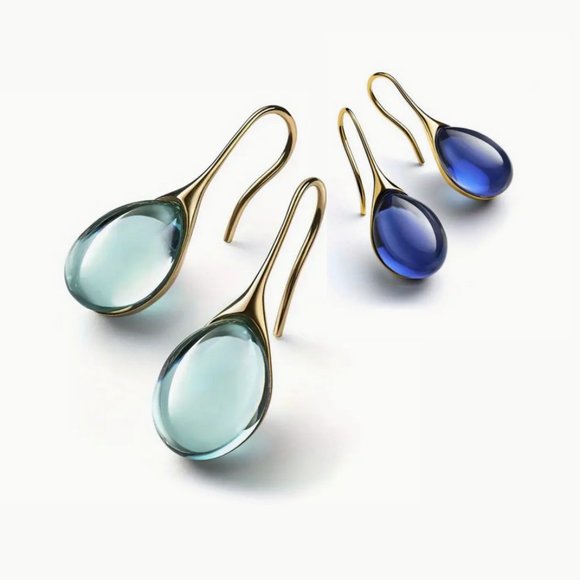 Jewelry | Water Drop Earrings In Sea Blue Or Deep Blue | Poshmark